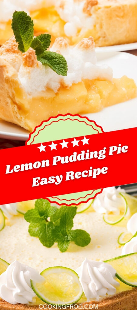 Lemon Pudding Pie Easy Recipe | Cooking Frog