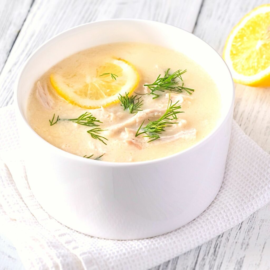 Greek Avgolemono Soup (Lemon Chicken Soup with Rice) - Cooking Frog