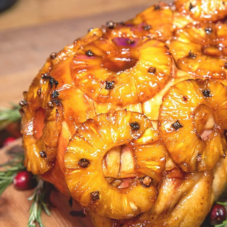 Pineapple Honey-Glazed Ham - Easy Recipe - Cooking Frog