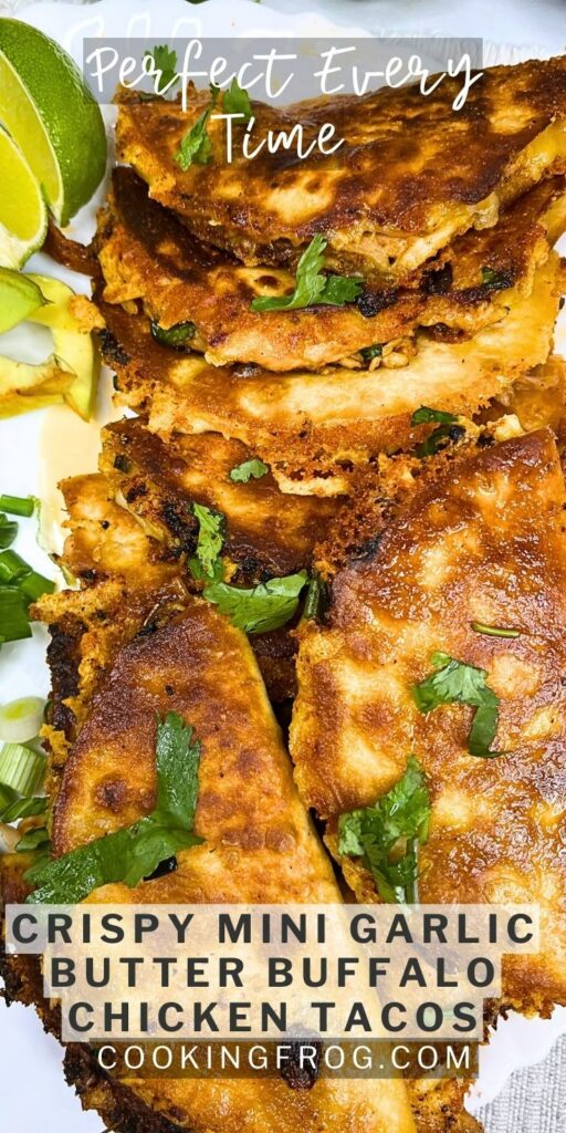 Crispy Mini Garlic Butter Buffalo Chicken Tacos - Cooking Frog