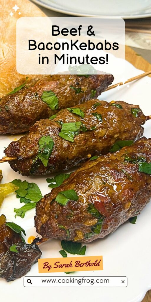 Air Fryer Ground Beef Kebabs with Bacon Recipe - Cooking Frog